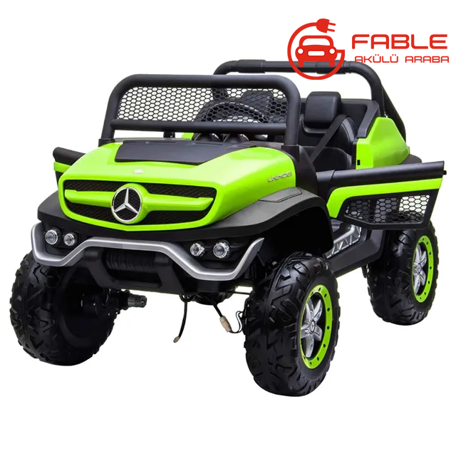 Lisanslı Mercedes-Benz Unimog! 24V, 4X4, Kauçuk Lastik, Uzaktan ...